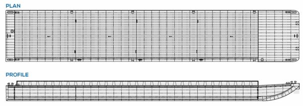 200' x 35' x 10.6' Deck Barge with 3' Coaming For Lease - Heartland Barge